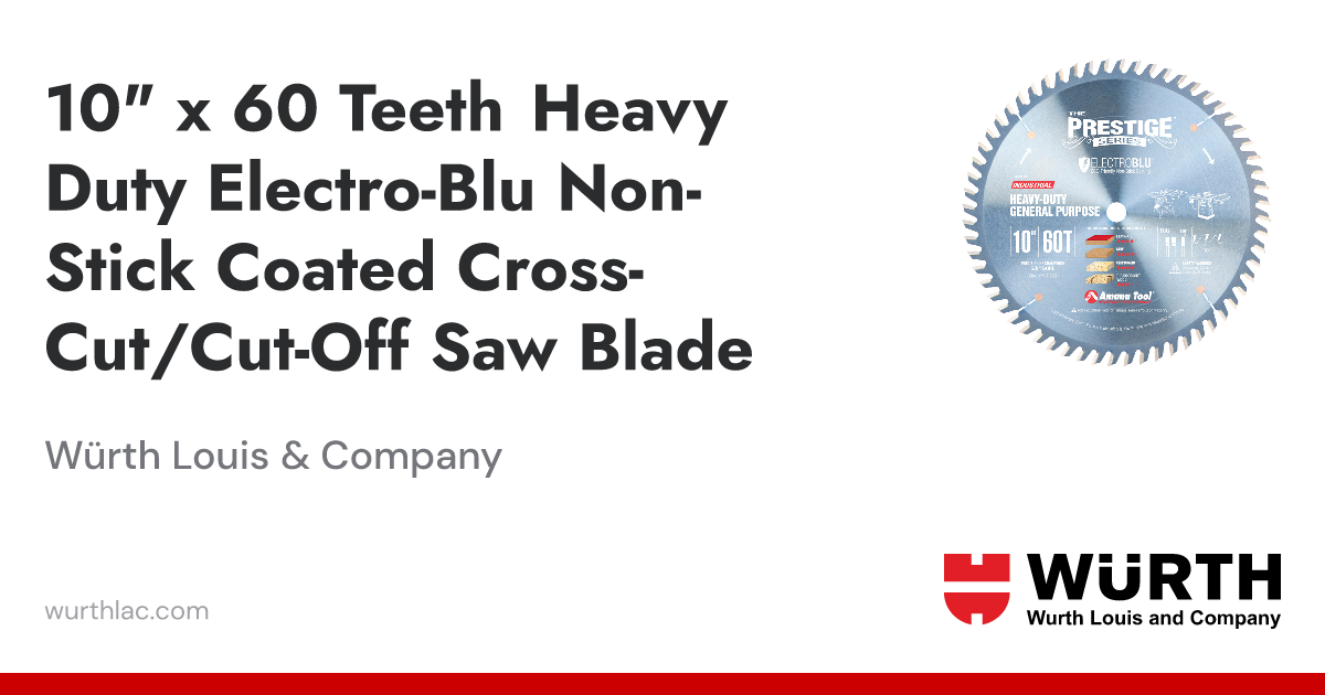 10" x 60 Teeth Heavy Duty Electro-Blu Non-Stick Coated Cross-Cut/Cut ...