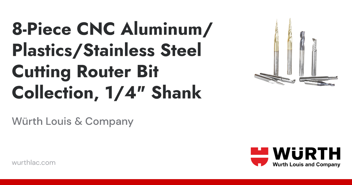 8-Piece CNC Aluminum/Plastics/Stainless Steel Cutting Router Bit ...