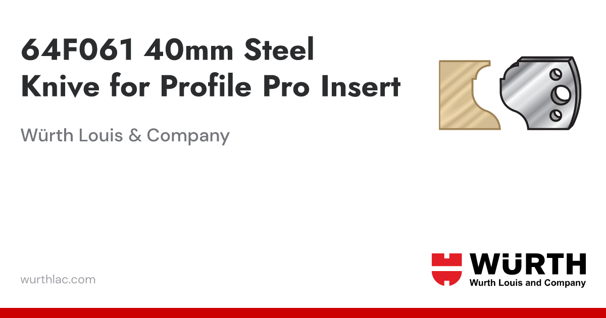 64F061 40mm Steel Knive for Profile Pro Insert | Würth Louis & Company
