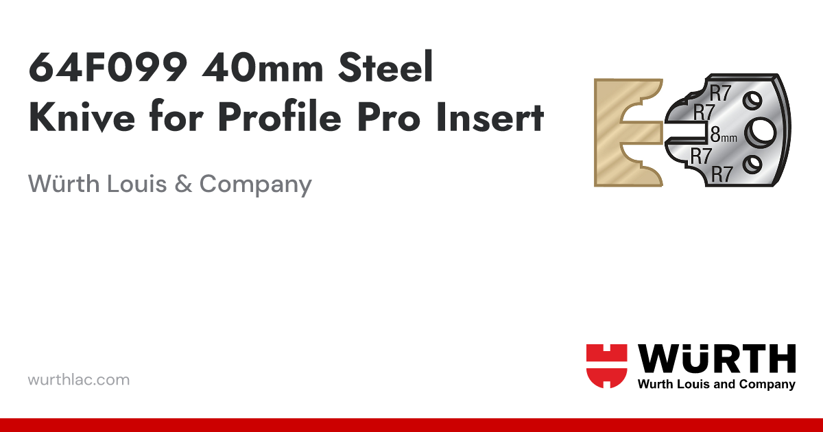 64F099 40mm Steel Knive for Profile Pro Insert | Würth Louis & Company