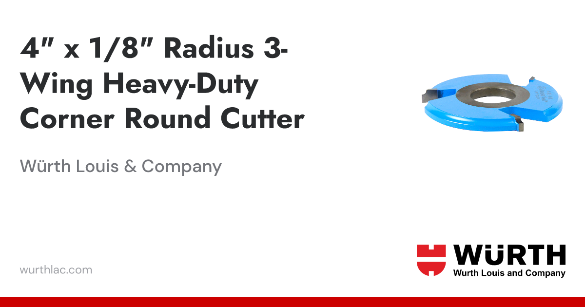 4" x 1/8" Radius 3-Wing Heavy-Duty Corner Round Cutter | Würth Louis ...