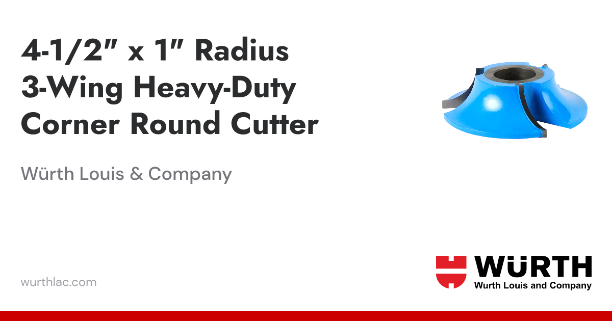4-1/2" x 1" Radius 3-Wing Heavy-Duty Corner Round Cutter | Würth Louis ...