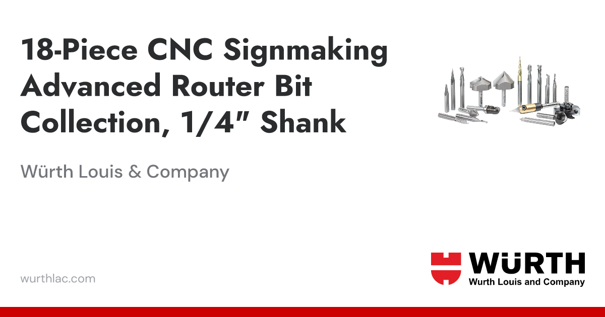 18-Piece CNC Signmaking Advanced Router Bit Collection, 1/4" Shank ...
