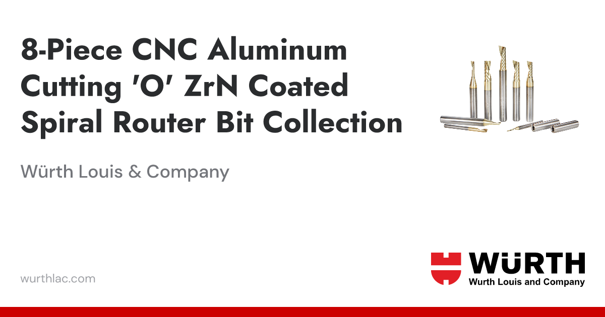 8-Piece CNC Aluminum Cutting 'O' ZrN Coated Spiral Router Bit ...