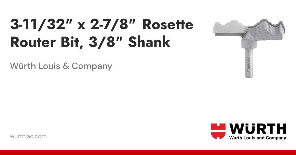 3-11/32" x 2-7/8" Rosette Router Bit, 3/8" Shank | Würth Louis & Company