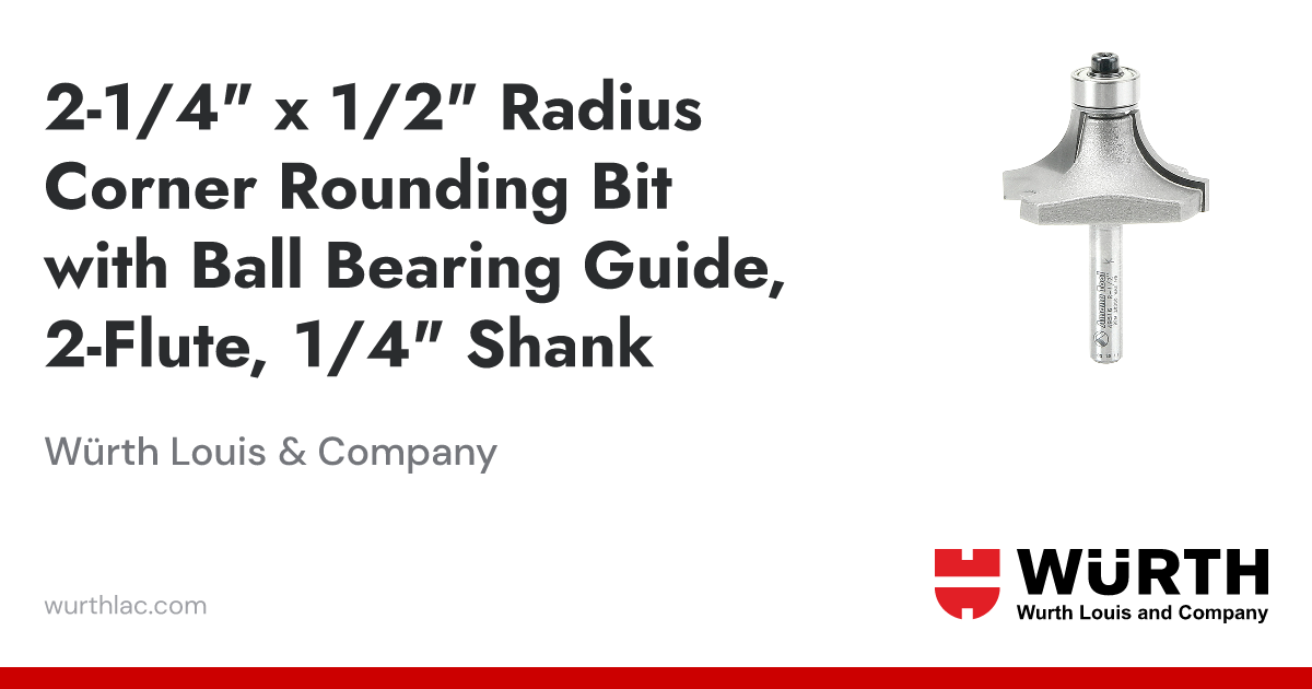2-1/4" x 1/2" Radius Corner Rounding Bit with Ball Bearing Guide, 2 ...