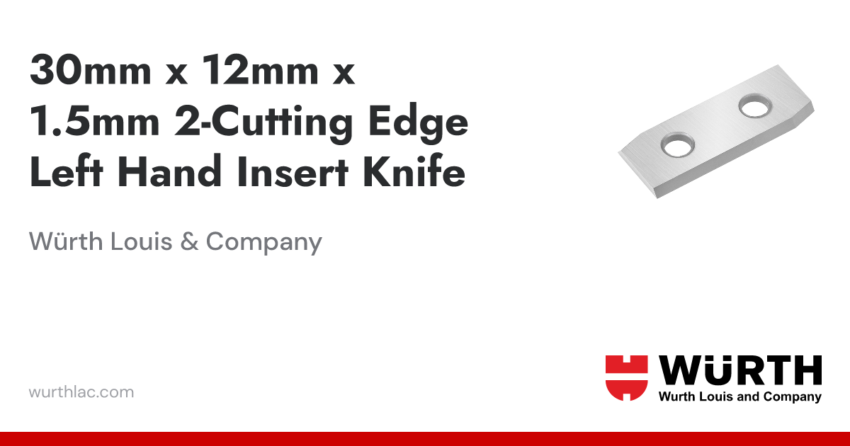 30mm x 12mm x 1.5mm 2-Cutting Edge Left Hand Insert Knife | Würth Louis ...