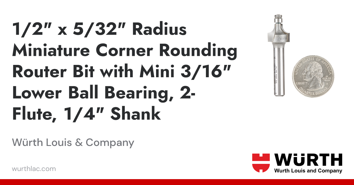 1/2" x 5/32" Radius Miniature Corner Rounding Router Bit with Mini 3/16 ...