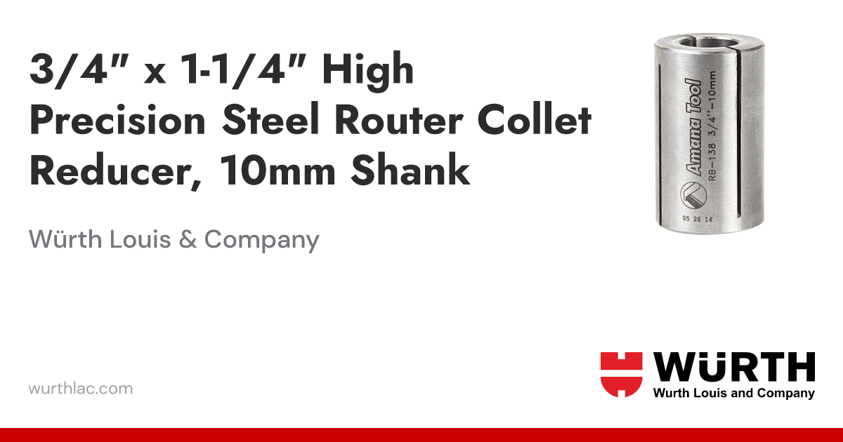 3/4" x 1-1/4" High Precision Steel Router Collet Reducer, 10mm Shank ...