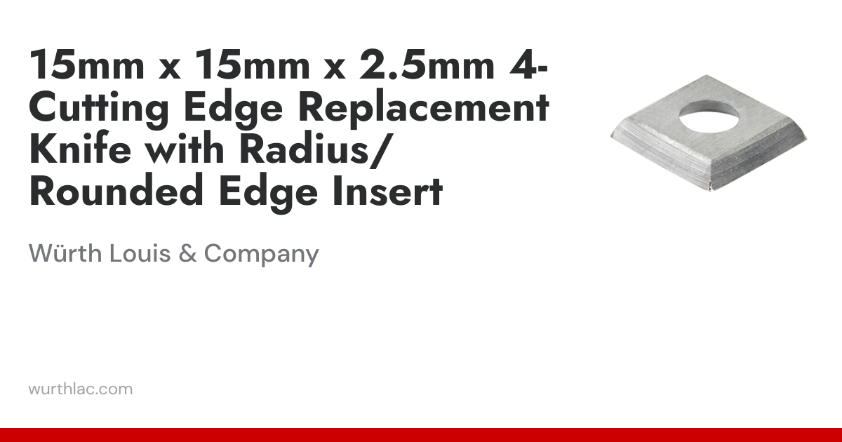 15mm x 15mm x 2.5mm 4-Cutting Edge Replacement Knife with Radius ...