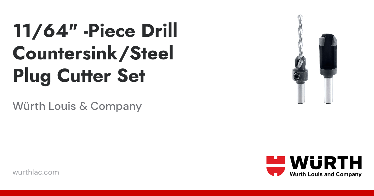 11/64" -Piece Drill Countersink/Steel Plug Cutter Set | Würth Louis ...