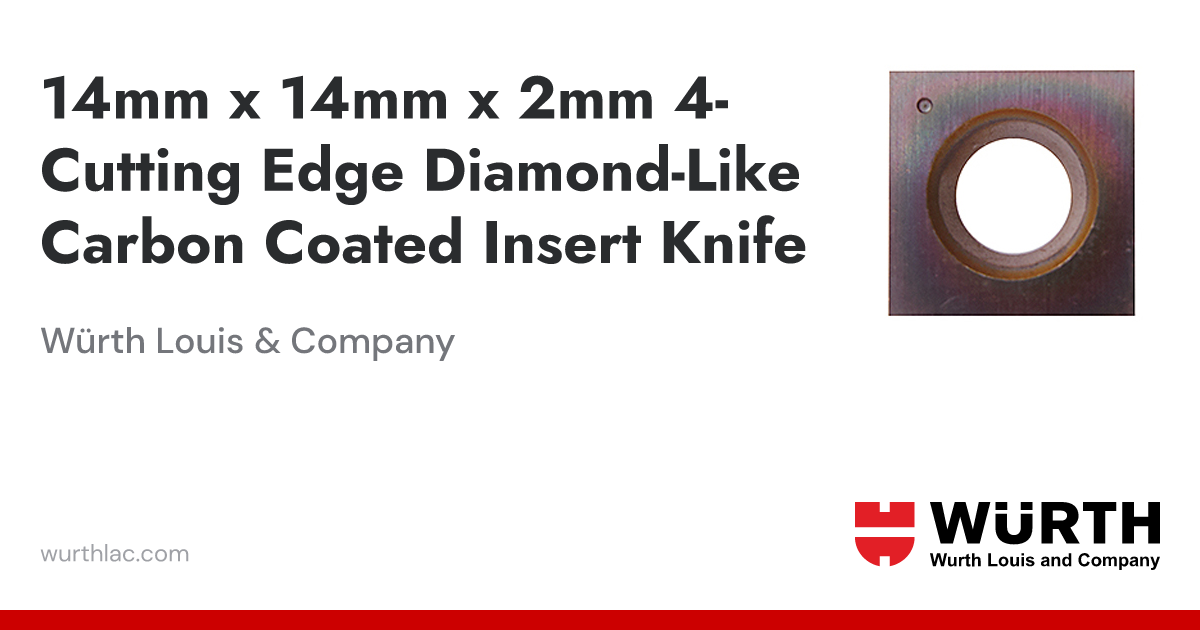 14mm x 14mm x 2mm 4-Cutting Edge Diamond-Like Carbon Coated Insert ...
