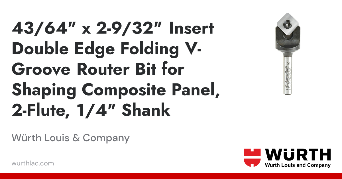 43/64" x 2-9/32" Insert Double Edge Folding V-Groove Router Bit for ...