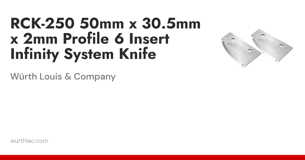 RCK-250 50mm x 30.5mm x 2mm Profile 6 Insert Infinity System Knife ...