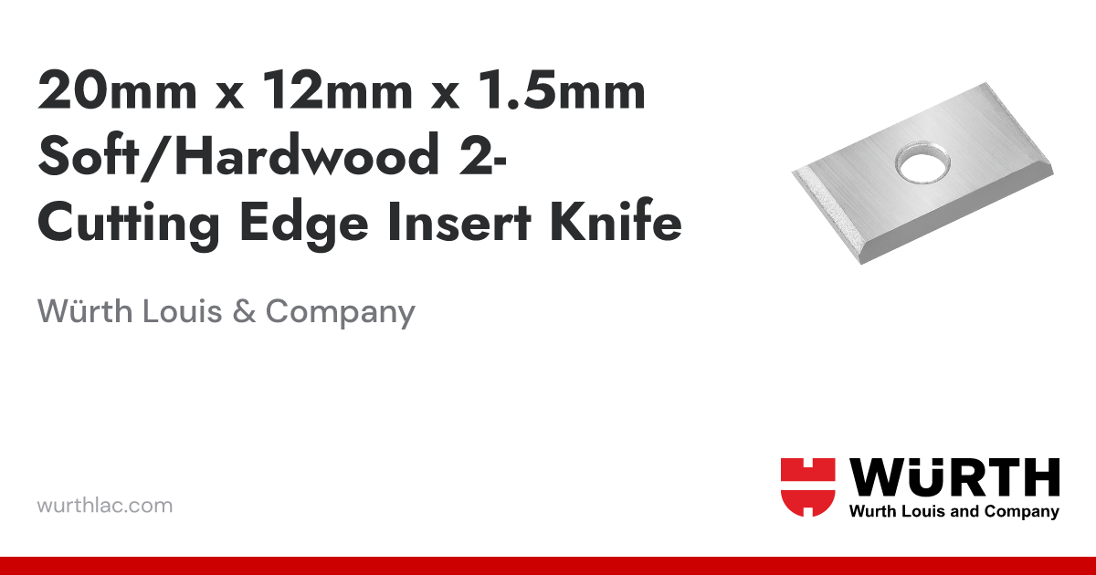 20mm x 12mm x 1.5mm Soft/Hardwood 2-Cutting Edge Insert Knife | Würth ...