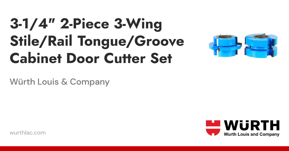 3-1/4" 2-Piece 3-Wing Stile/Rail Tongue/Groove Cabinet Door Cutter Set ...