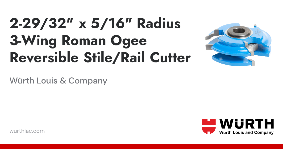 2-29/32" x 5/16" Radius 3-Wing Roman Ogee Reversible Stile/Rail Cutter ...