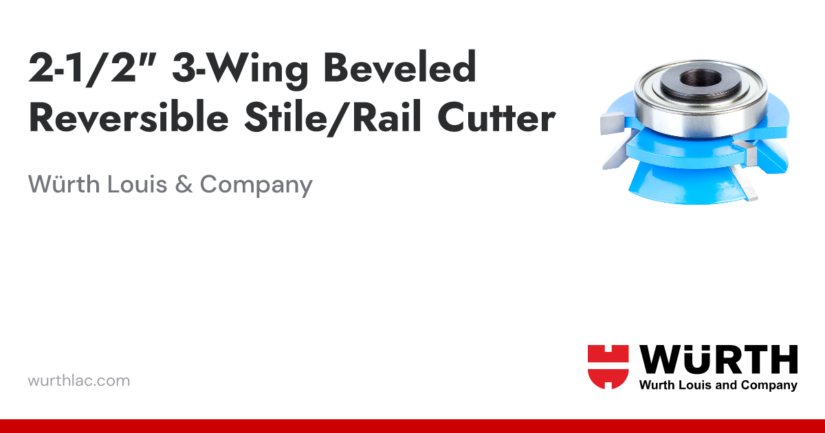 2-1/2" 3-Wing Beveled Reversible Stile/Rail Cutter | Würth Louis & Company