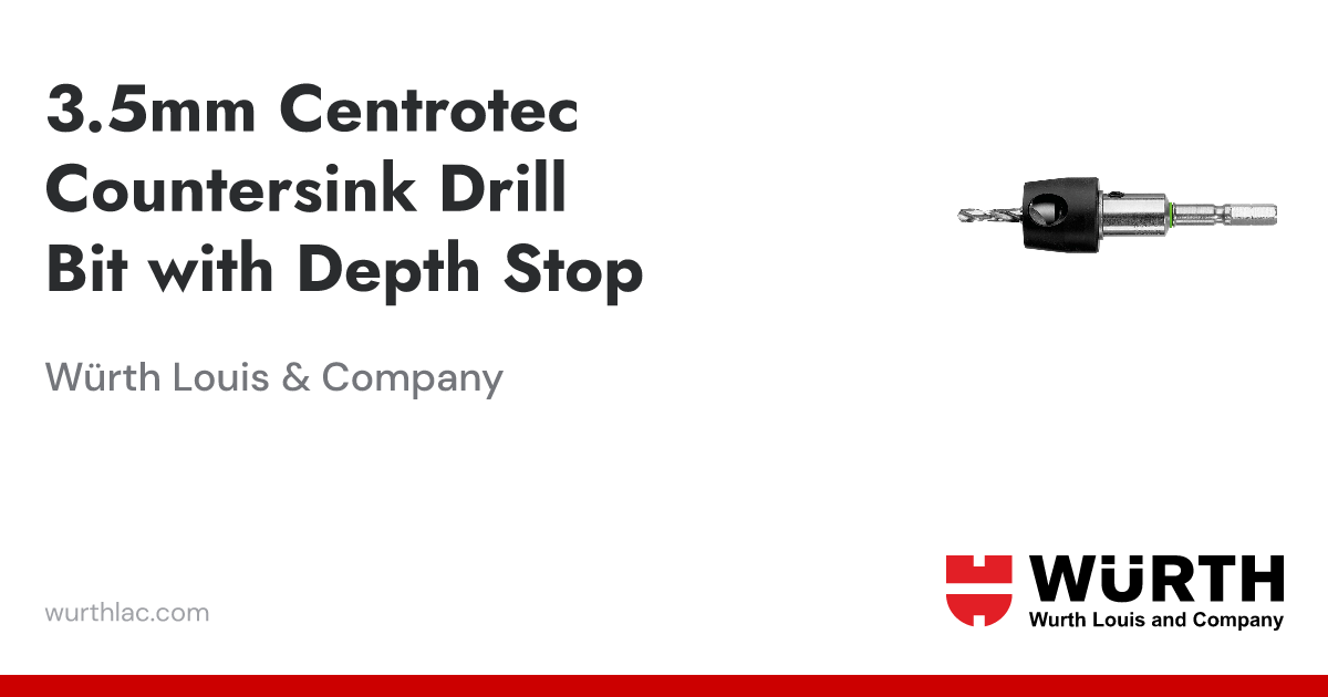 3.5mm Centrotec Countersink Drill Bit with Depth Stop | Würth Louis ...