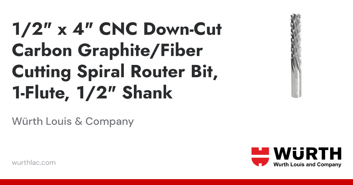 1/2" x 4" CNC Down-Cut Carbon Graphite/Fiber Cutting Spiral Router Bit ...
