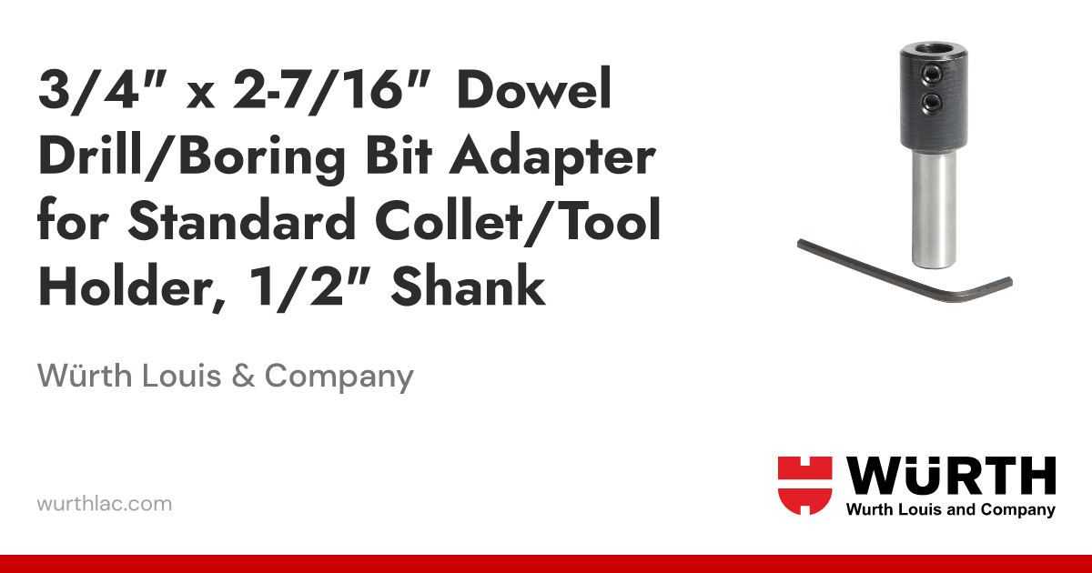 3/4" x 2-7/16" Dowel Drill/Boring Bit Adapter for Standard Collet/Tool ...