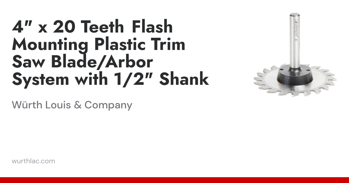 4" x 20 Teeth Flash Mounting Plastic Trim Saw Blade/Arbor System with 1 ...