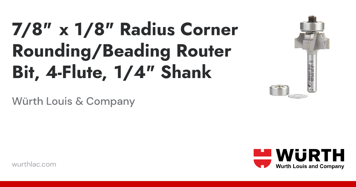 7 8 X 1 8 Radius Corner Rounding Beading Router Bit 4 Flute 1 4