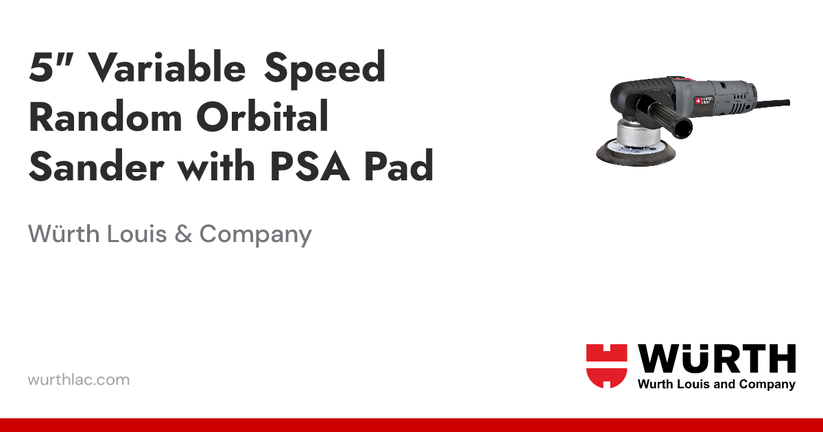 5" Variable Speed Random Orbital Sander with PSA Pad | Würth Louis ...