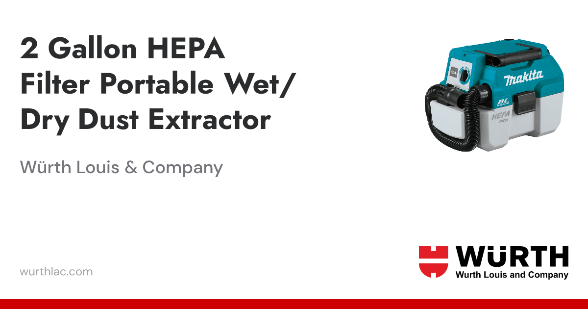 2 Gallon HEPA Filter Portable Wet/Dry Dust Extractor | Würth Louis ...