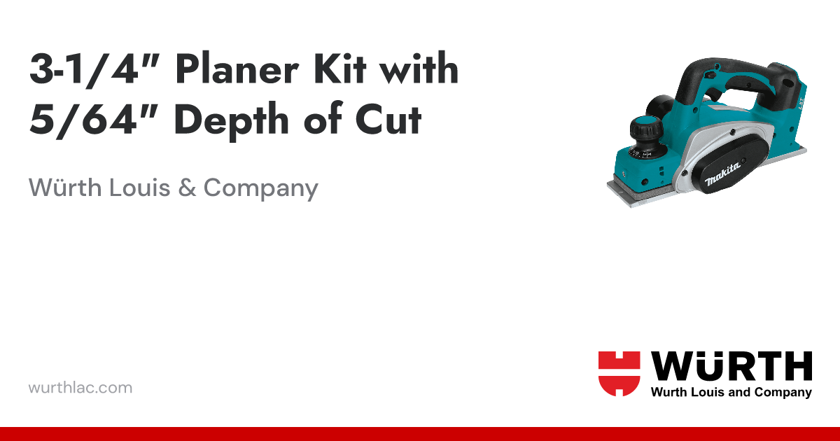 3-1/4" Planer Kit with 5/64" Depth of Cut | Würth Louis & Company