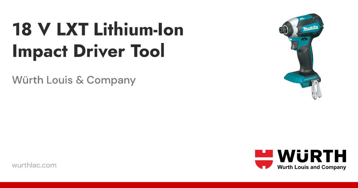 18 V LXT Lithium-Ion Impact Driver Tool | Würth Louis & Company
