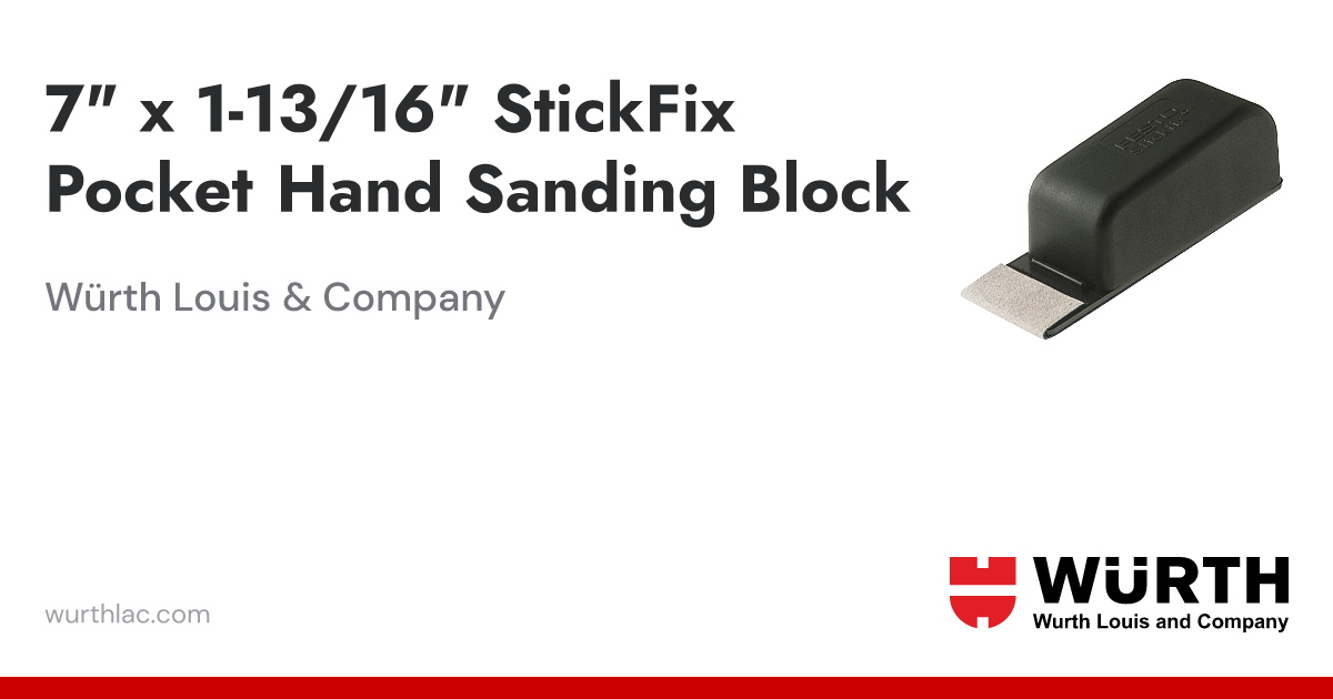 7" x 1-13/16" StickFix Pocket Hand Sanding Block | Würth Louis & Company