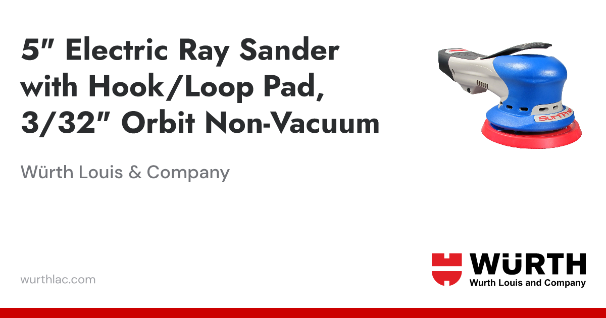 5" Electric Ray Sander with Hook/Loop Pad, 3/32" Orbit Non-Vacuum ...
