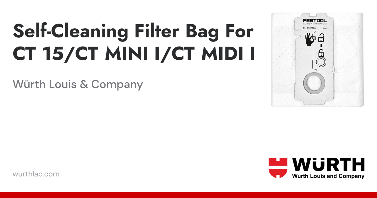 Self-Cleaning Filter Bag For CT 15/CT MINI I/CT MIDI I | Würth Louis ...