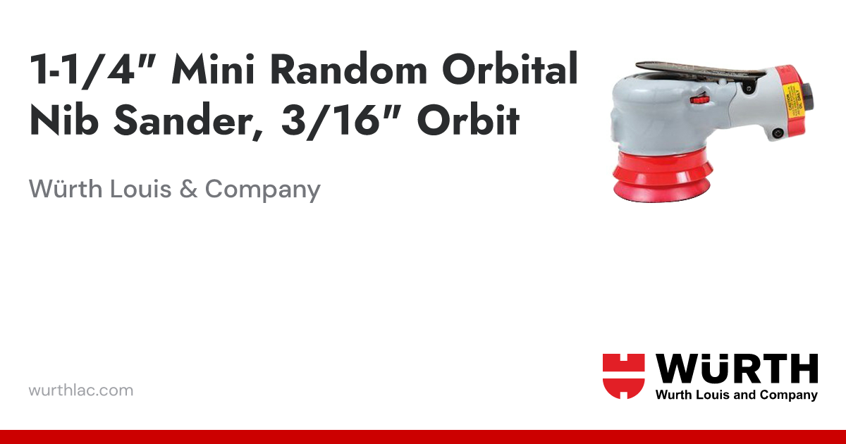 1-1/4" Mini Random Orbital Nib Sander, 3/16" Orbit | Würth Louis & Company