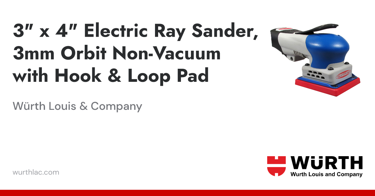 3" x 4" Electric Ray Sander, 3mm Orbit Non-Vacuum with Hook & Loop Pad ...