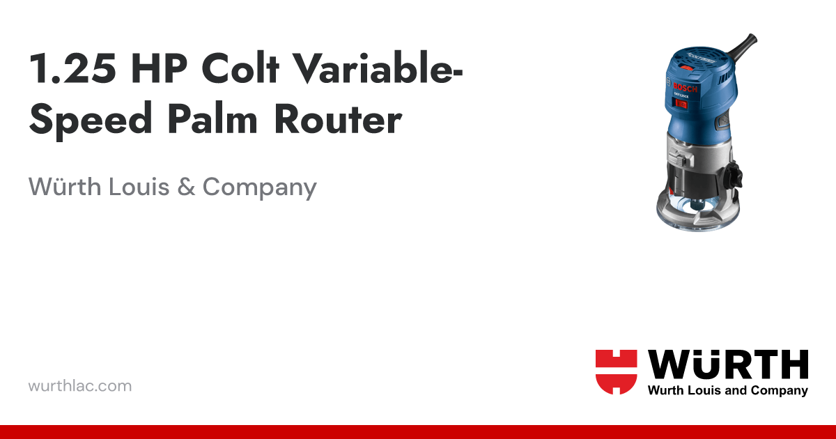 1.25 HP Colt Variable-Speed Palm Router | Würth Louis & Company