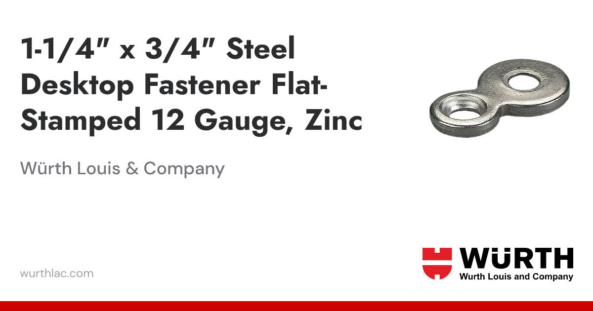 1-1/4" x 3/4" Steel Desktop Fastener Flat-Stamped 12 Gauge, Zinc ...