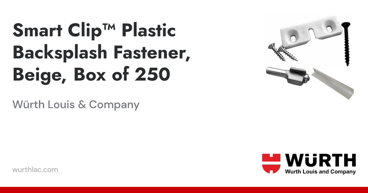 Smart Clip™ Plastic Backsplash Fastener, Beige, Box of 250 | Würth ...