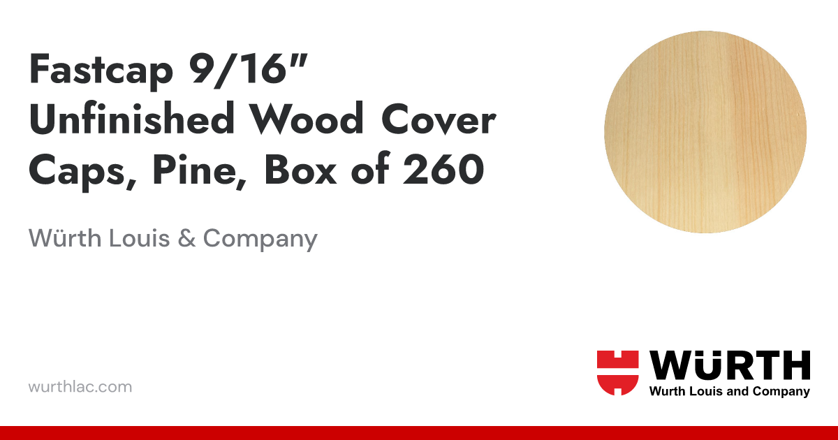 Fastcap 9/16" Unfinished Wood Cover Caps, Pine, Box of 260 | Würth ...