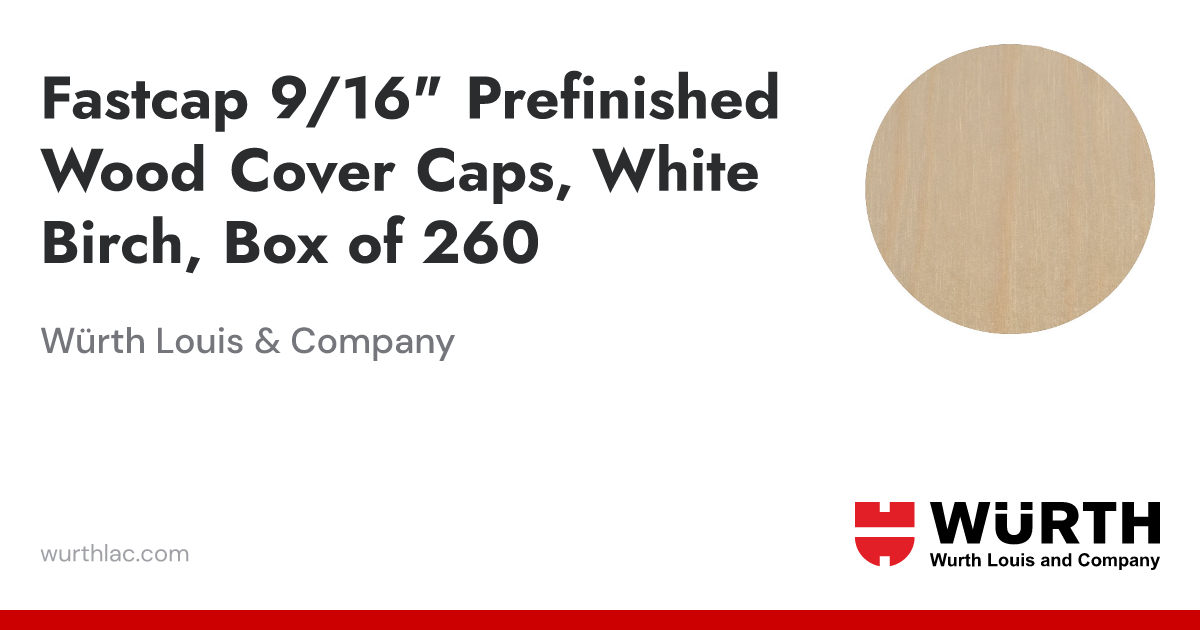 Fastcap 9/16" Prefinished Wood Cover Caps, White Birch, Box of 260 ...