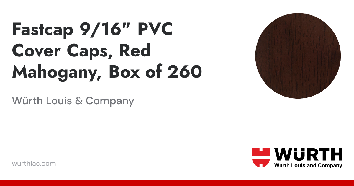 Fastcap 9/16" PVC Cover Caps, Red Mahogany, Box of 260 | Würth Louis ...