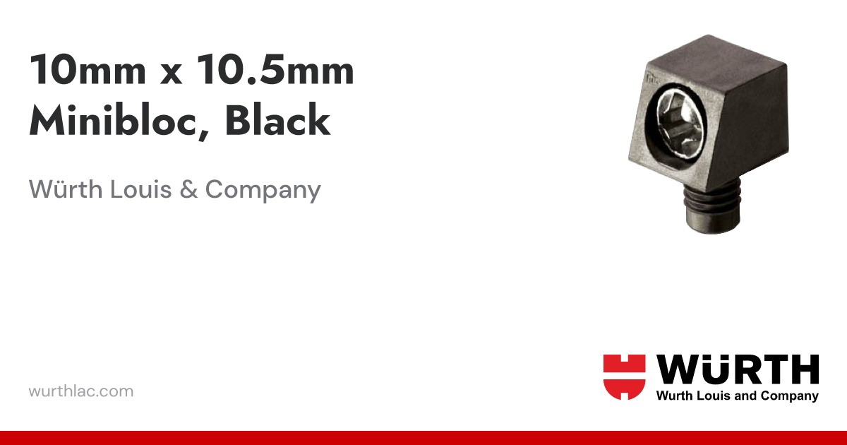 10mm x 10.5mm Minibloc, Black | Würth Louis & Company