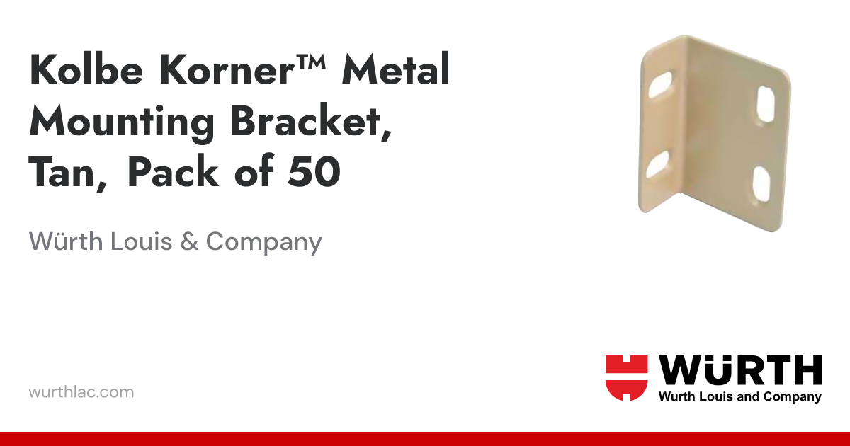 Kolbe Korner™ Metal Mounting Bracket, Tan, Pack of 50 | Würth Louis ...