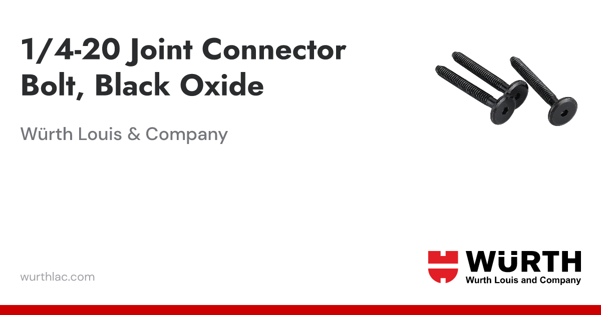 1/4-20 Joint Connector Bolt, Black Oxide | Würth Louis & Company