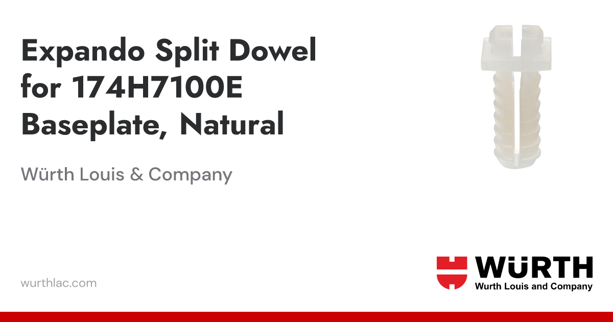 Expando Split Dowel for 174H7100E Baseplate, Natural | Würth Louis ...