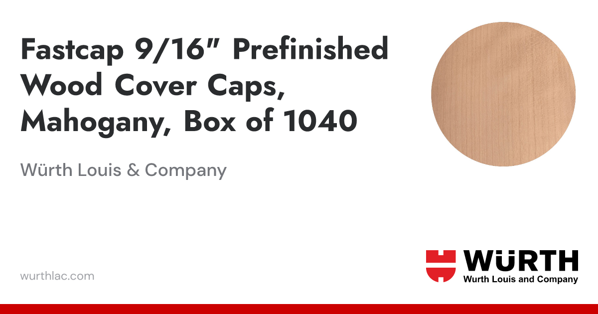 Fastcap 9/16" Prefinished Wood Cover Caps, Mahogany, Box of 1040 ...