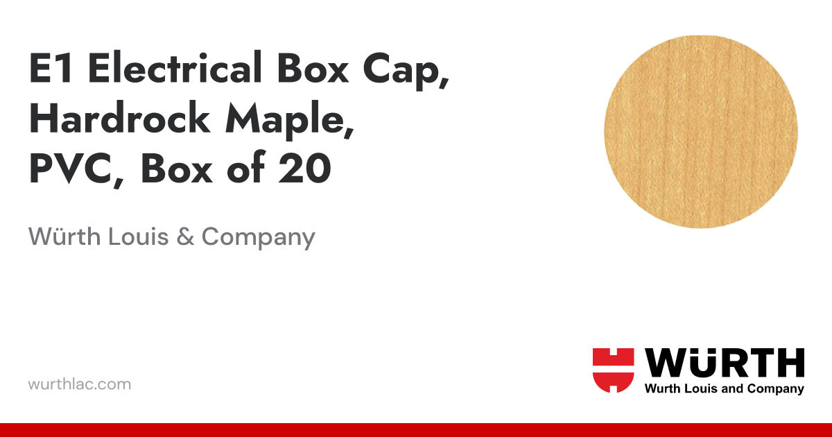E1 Electrical Box Cap, Hardrock Maple, PVC, Box of 20 | Würth Louis ...