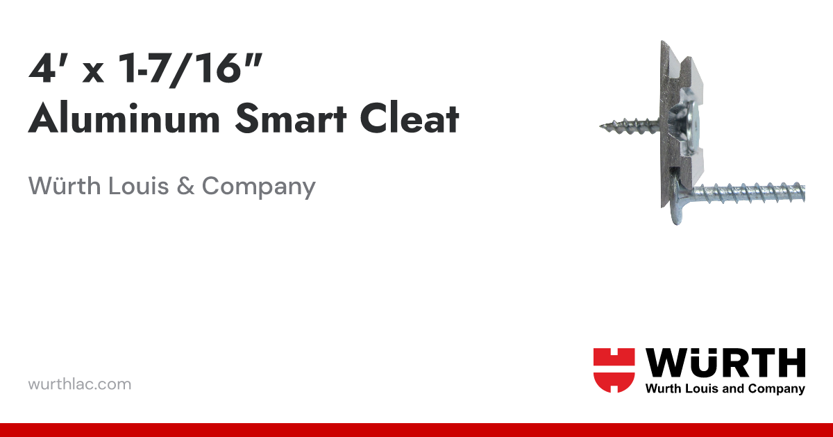 4' x 1-7/16" Aluminum Smart Cleat | Würth Louis & Company