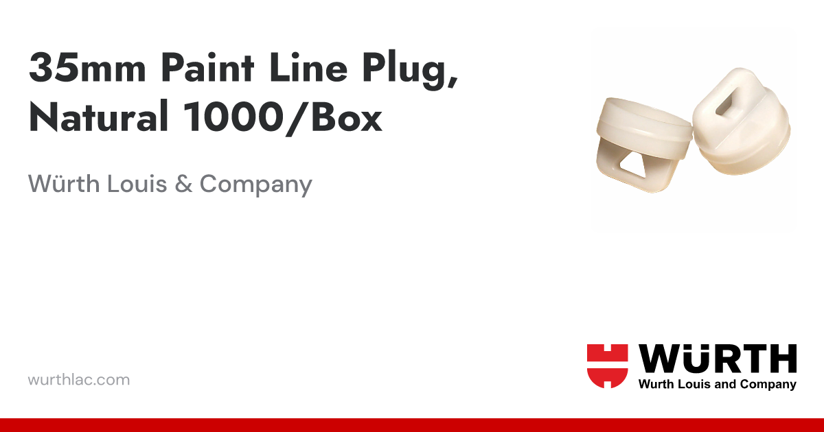 35mm Paint Line Plug, Natural 1000/Box | Würth Louis & Company